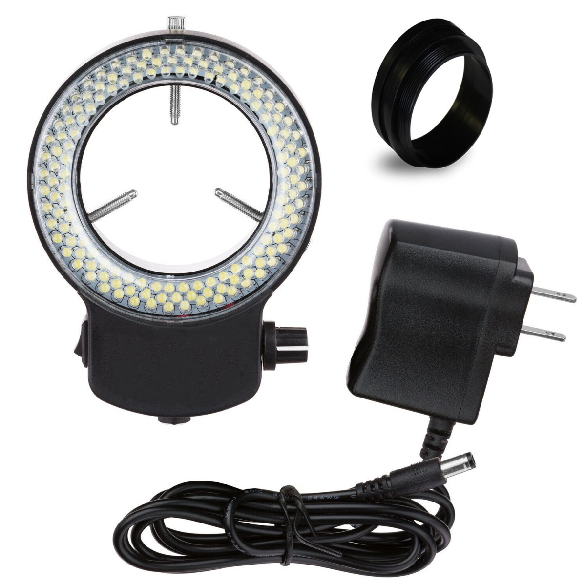 144-LED Ring Light with Intensity Control - Black or White - Ring ...